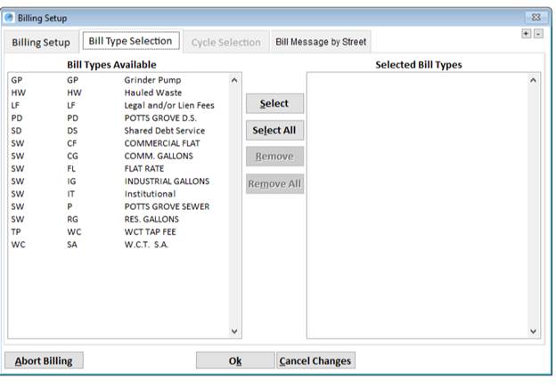 The Billing Type Selection Tab Will Allow You To Define Which Services Will Be Billed During 